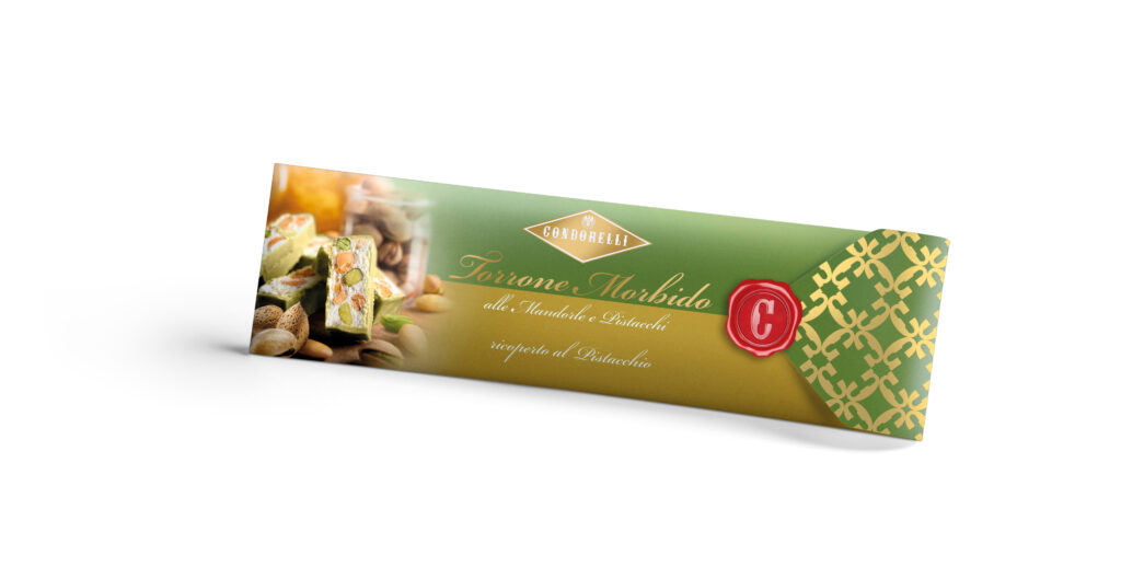 Stecca torrone morbido ricoperto pistacchio - Condorelli